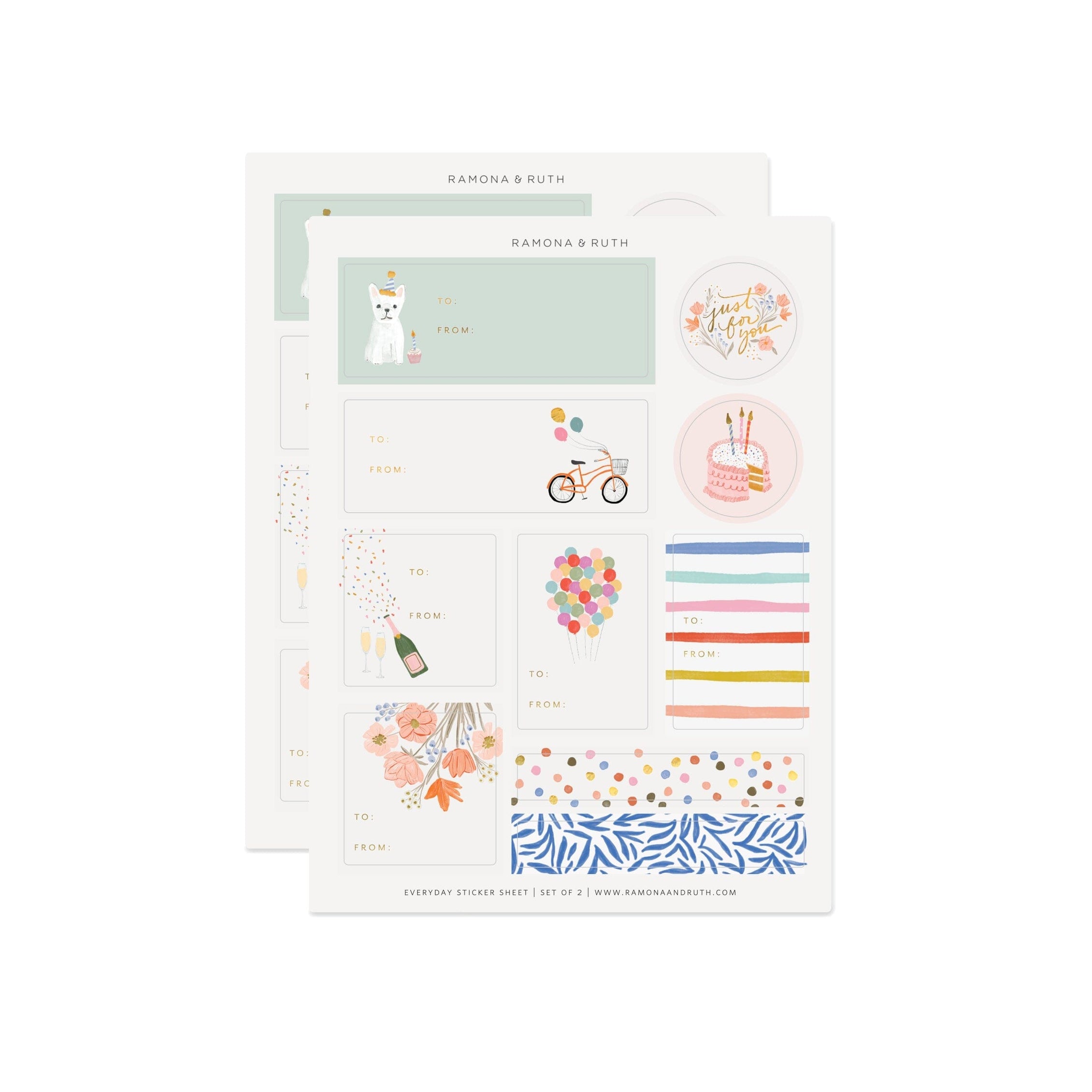 Everyday Gift Tag Sticker Sheet Set | Ramona & Ruth