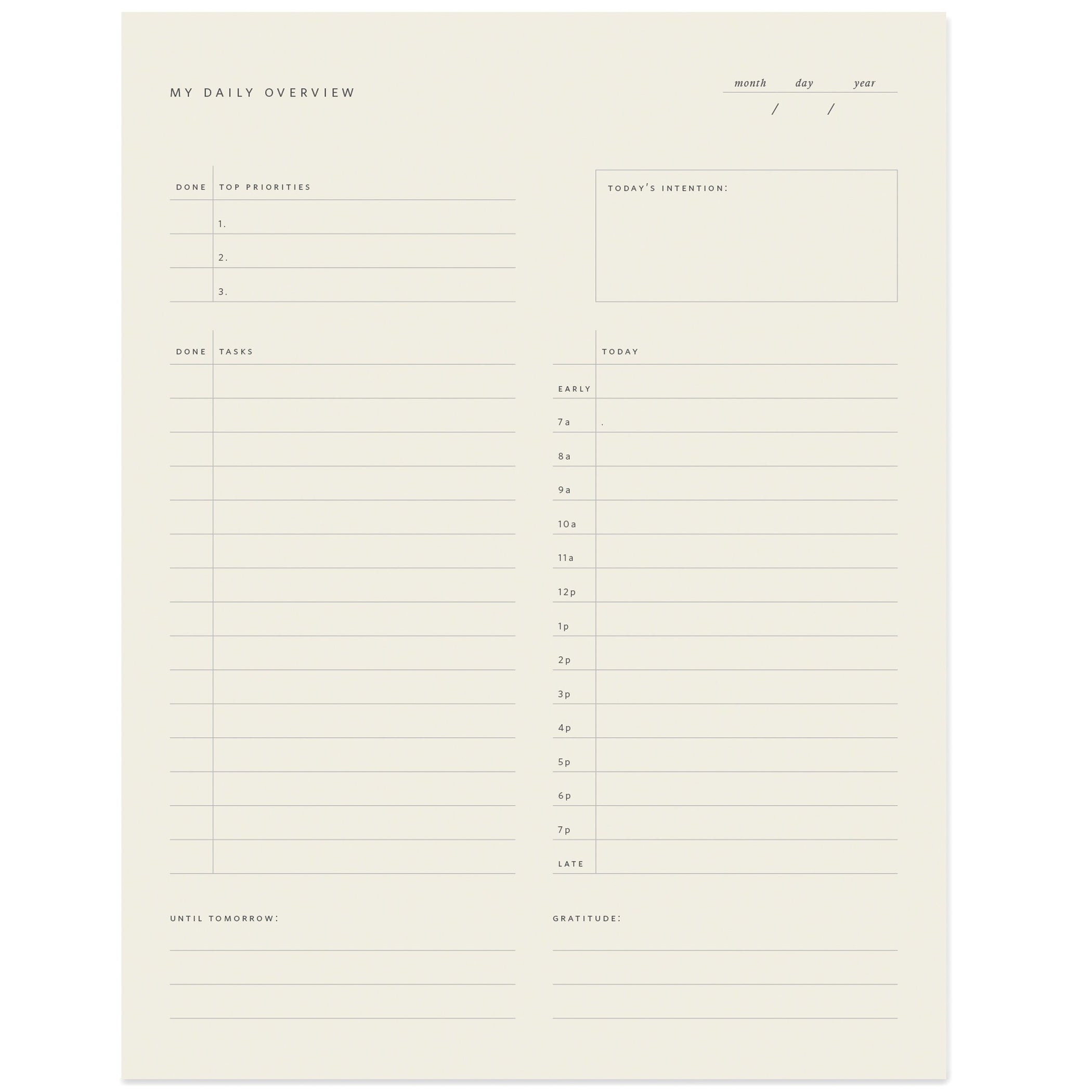 Daily Overview Notepad | Ramona & Ruth