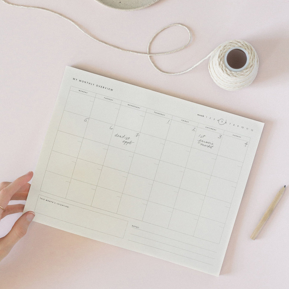 Monthly Overview Notepad | Ramona & Ruth