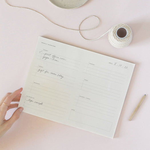 Weekly Overview Notepad | Ramona & Ruth